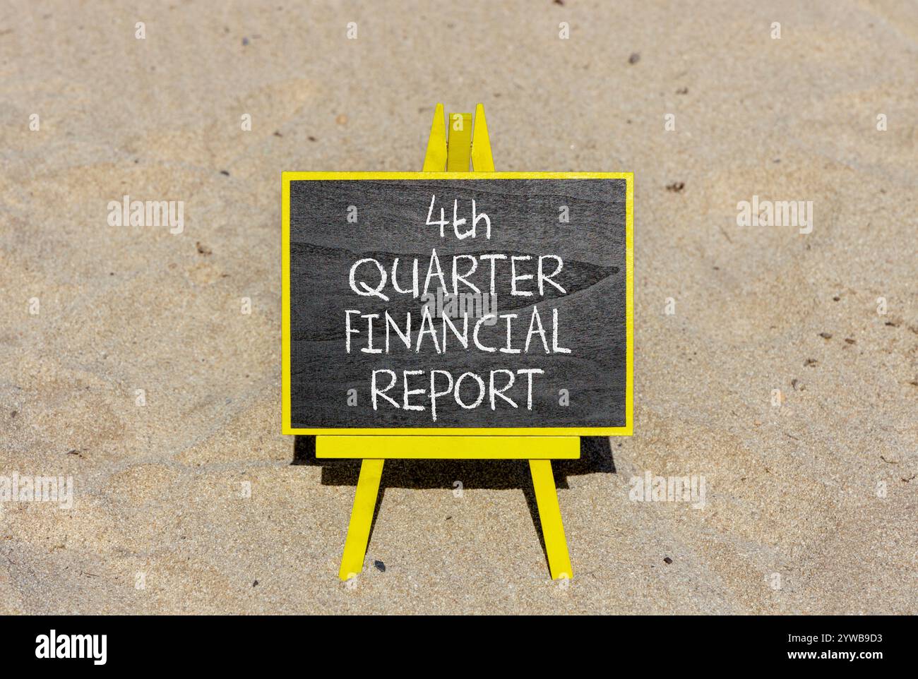 4th quarter financial report symbol. Concept words 4th quarter ...