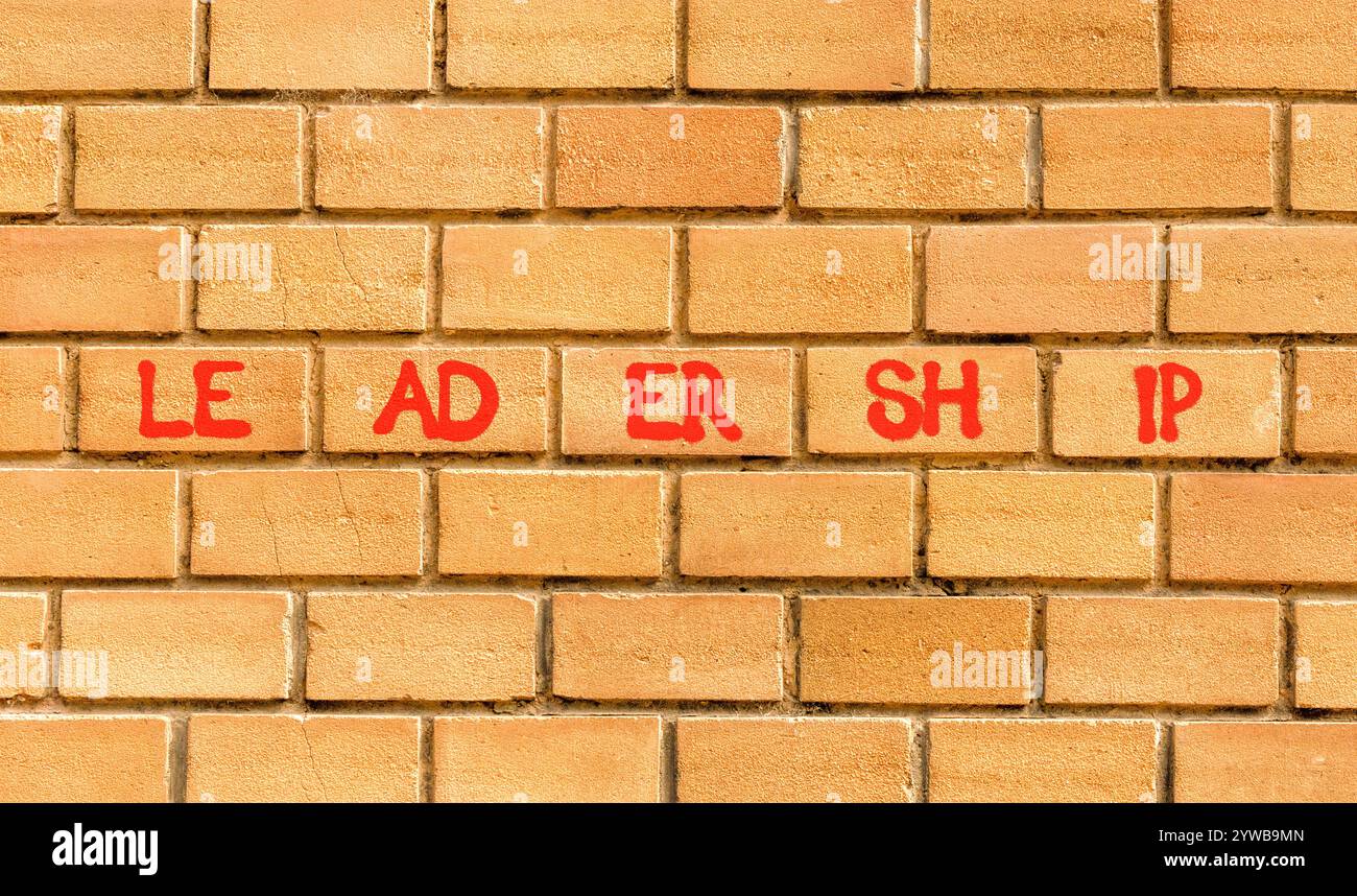 Leadership symbol. Concept word Leadership on beautiful brown bricks ...