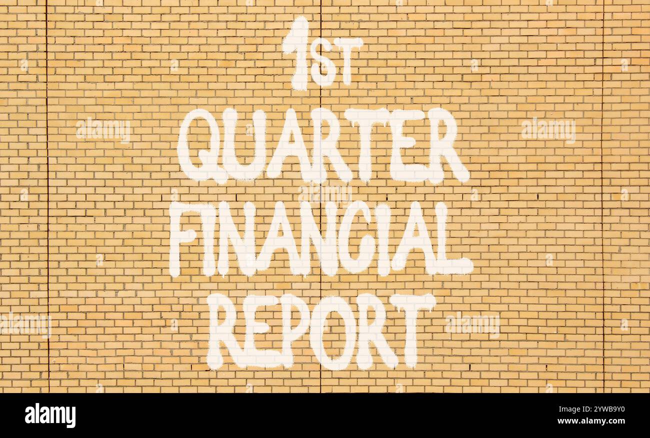 1st quarter financial report symbol. Concept words 1st quarter ...