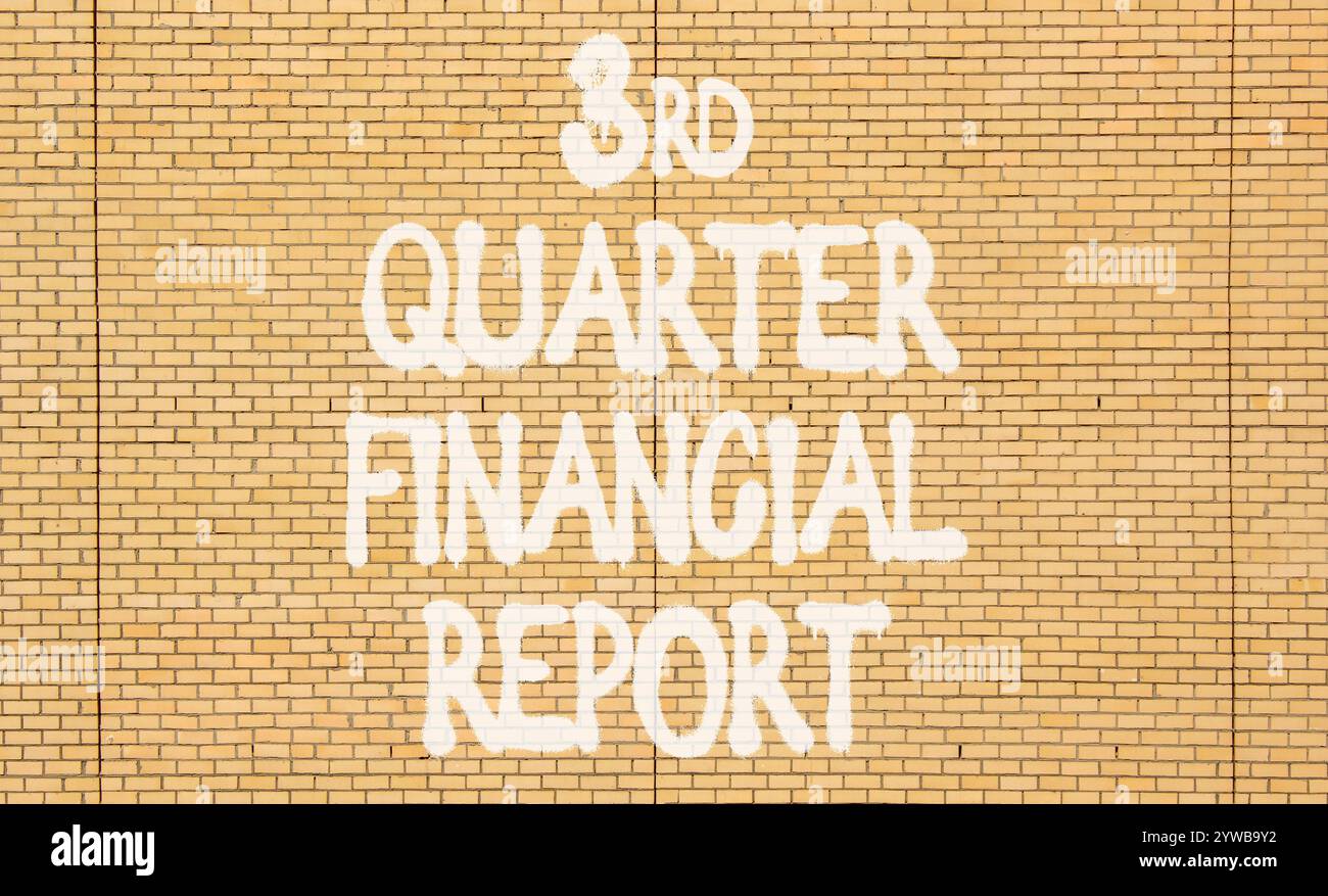 3rd quarter financial report symbol. Concept words 3rd quarter ...