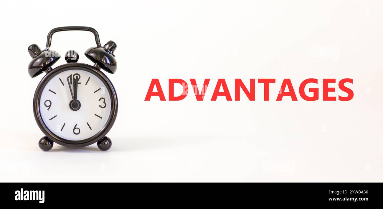 Advantages symbol. Concept word Advantages on beautiful white paper ...