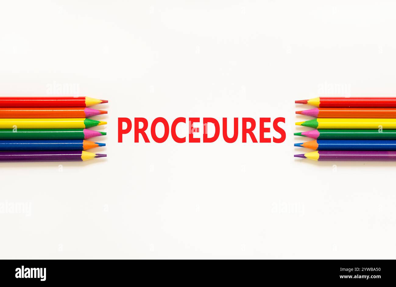 Procedures symbol. Concept word Procedures on beautiful white paper ...