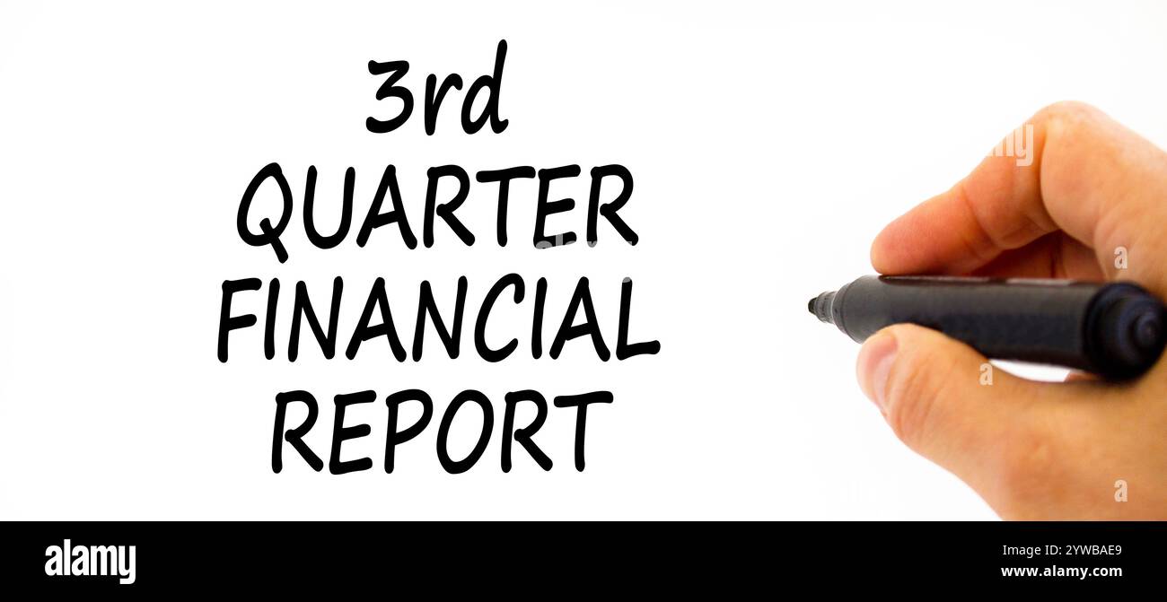3rd quarter financial report symbol. Concept words 3rd quarter ...