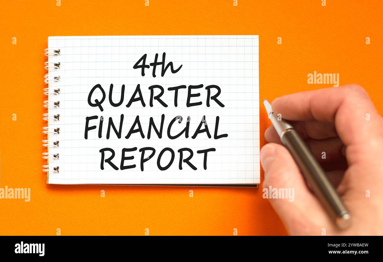 4th quarter financial report symbol. Concept words 4th quarter ...