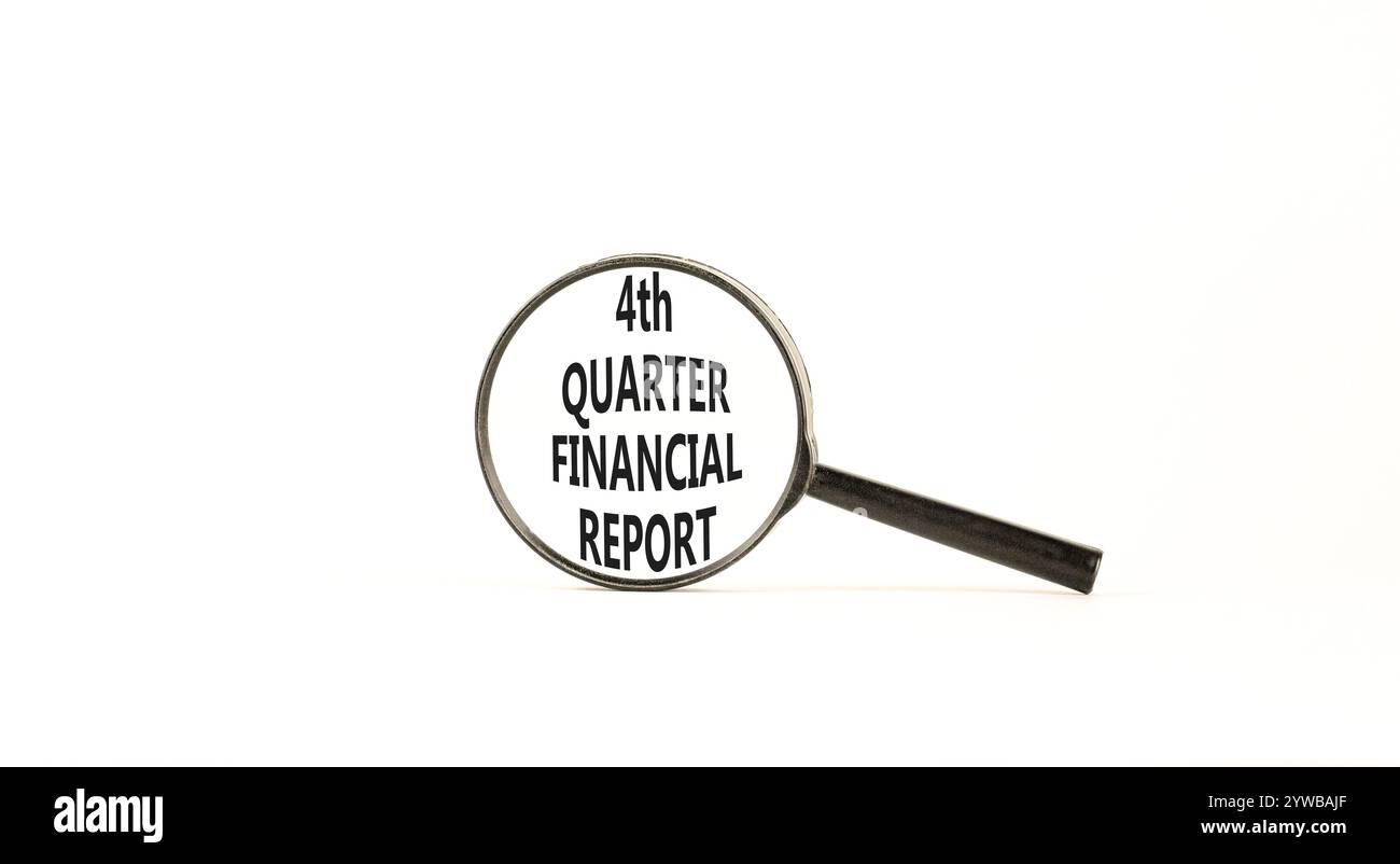 4th quarter financial report symbol. Concept words 4th quarter ...