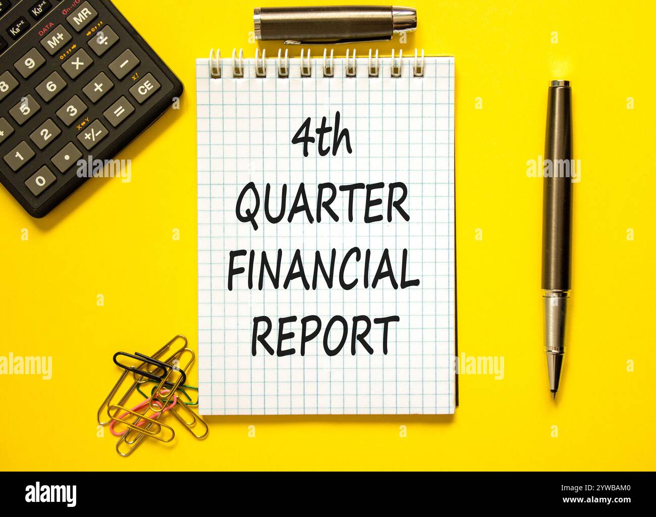 4th quarter financial report symbol. Concept words 4th quarter ...