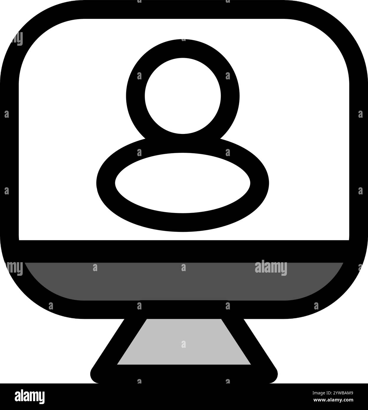 Monitor with an avatar representing distance learning symbol - modern ...