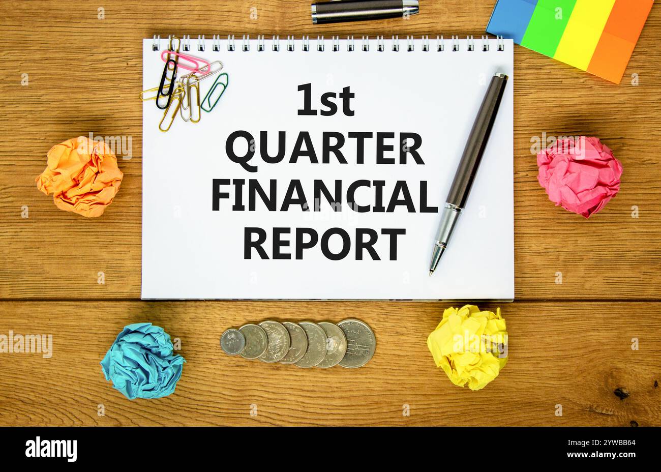 1st quarter financial report symbol. Concept words 1st quarter ...