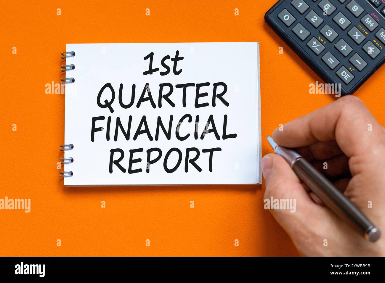1st quarter financial report symbol. Concept words 1st quarter ...