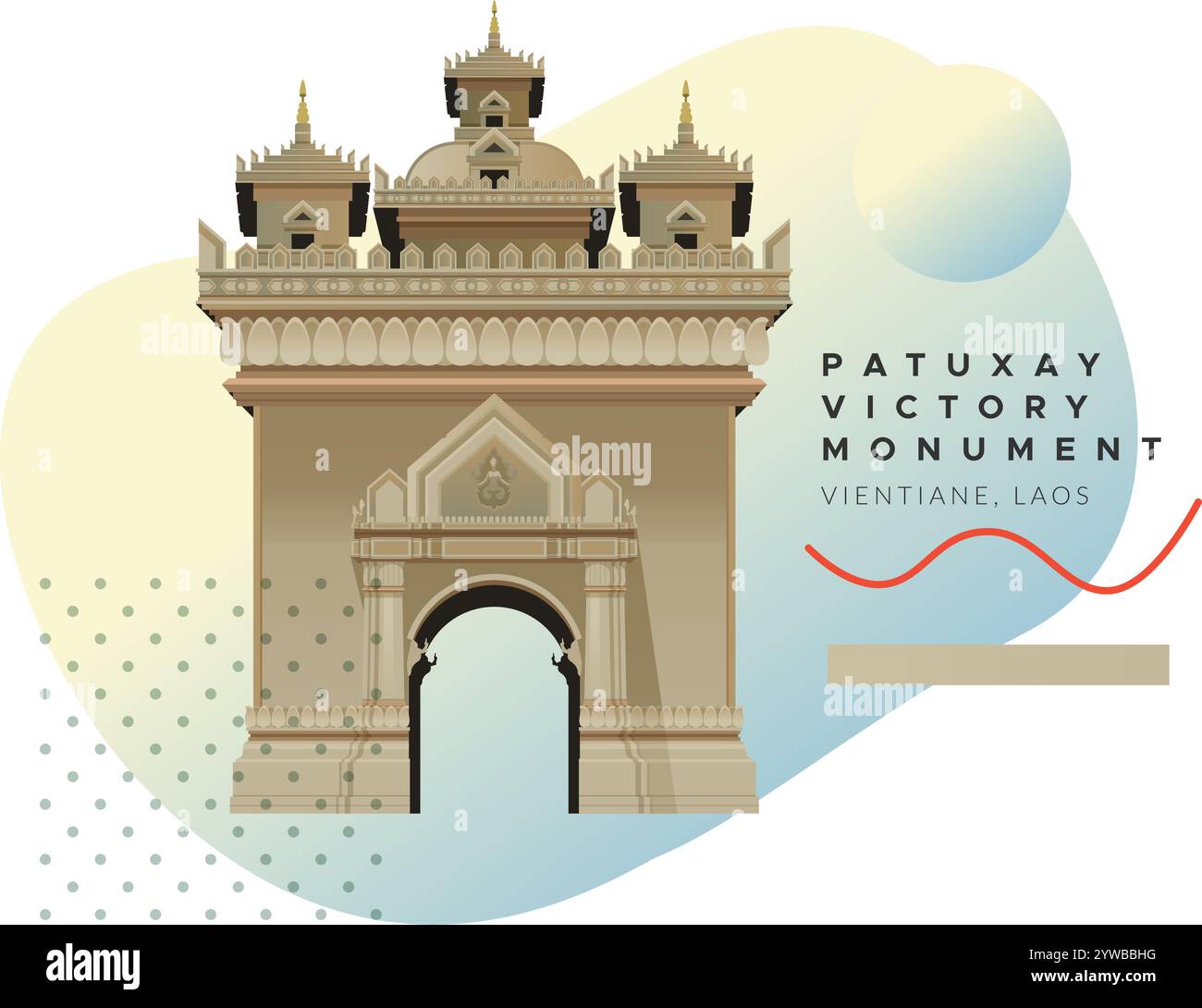 Patuxay - Victory Monument - Vientiane, Laos - Stock Illustration as ...