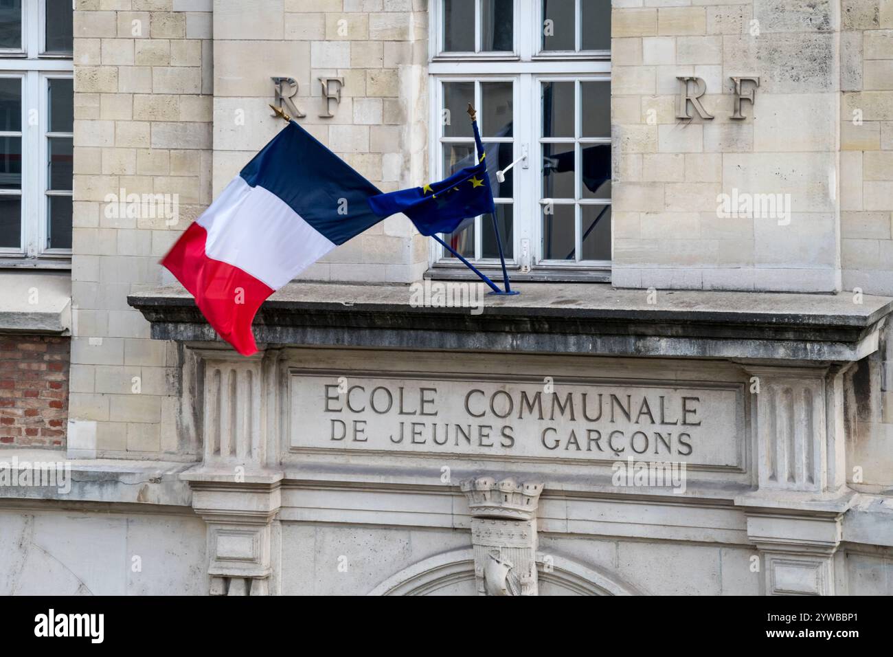 French flag flying on a school Stock Photo - Alamy
