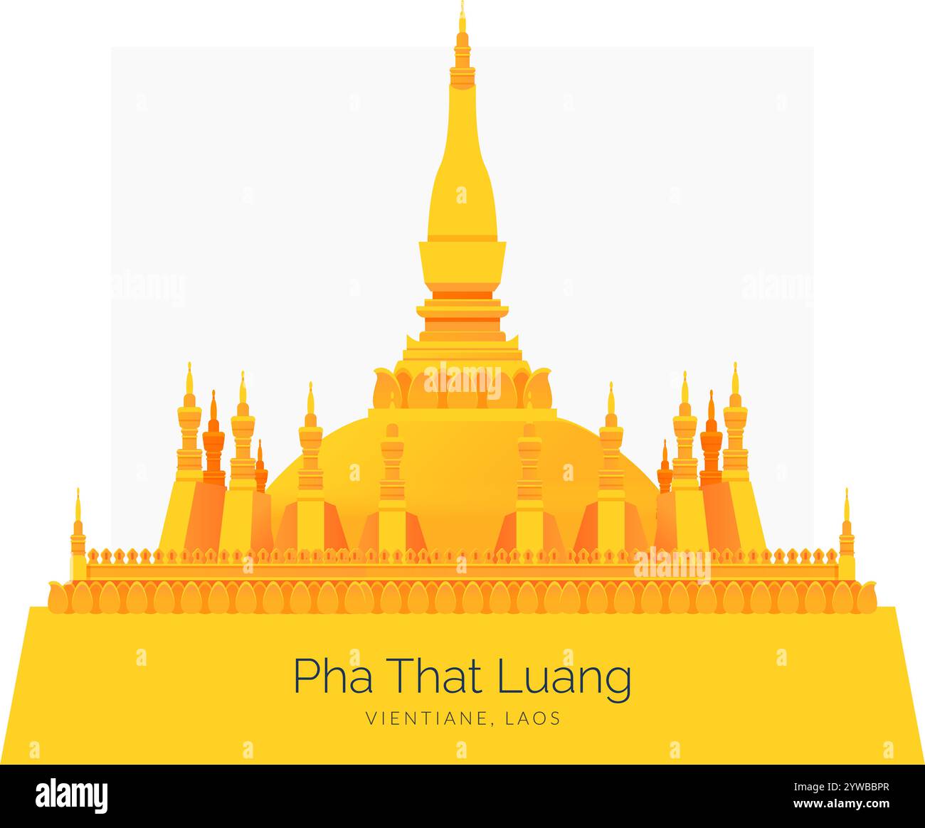 Pha That Luang Vientiane, Laos - Stock Illustration as EPS 10 File ...