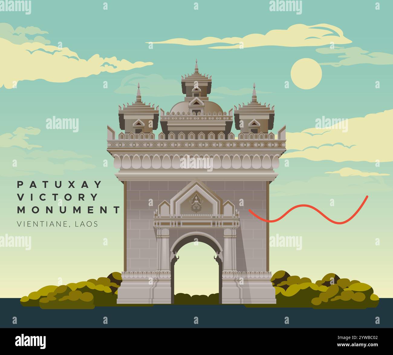 Vientiane patuxai Stock Vector Images - Alamy