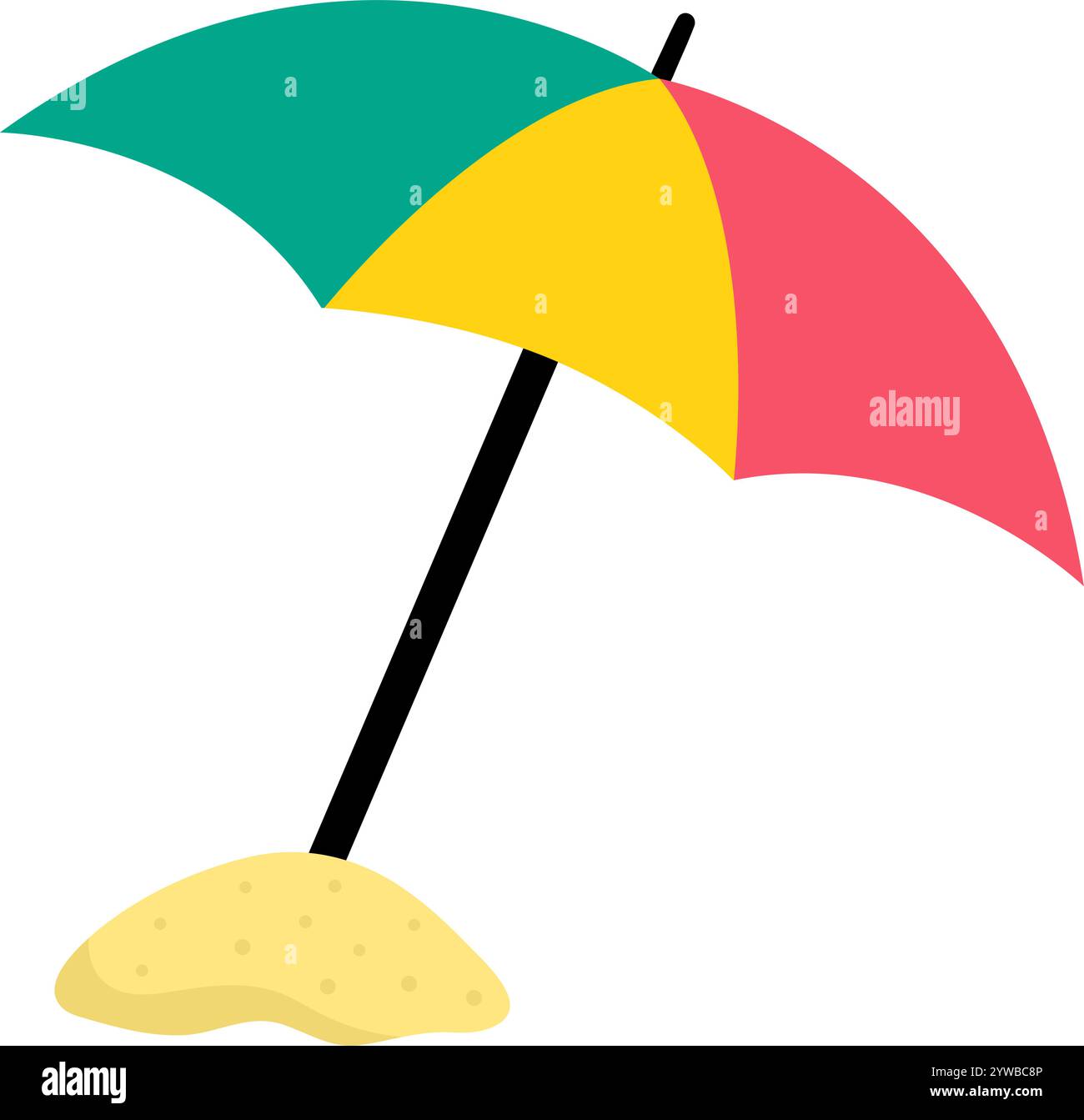 Vector colorful beach umbrella icon. Cute flat parasol illustration ...