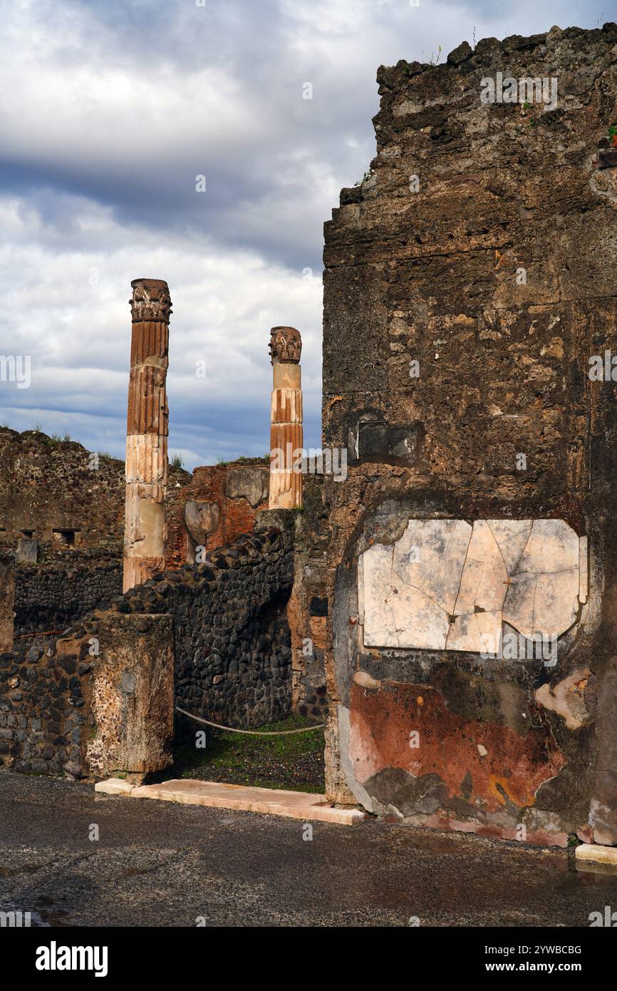 POMPEII, ITALY -11 MAR 2024 – View of Pompeii, the antique Roman city ...