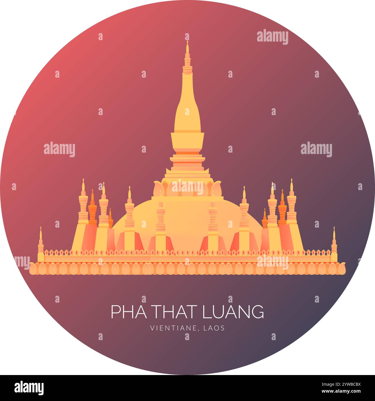 Golden temple vientiane laos Stock Vector Images - Alamy