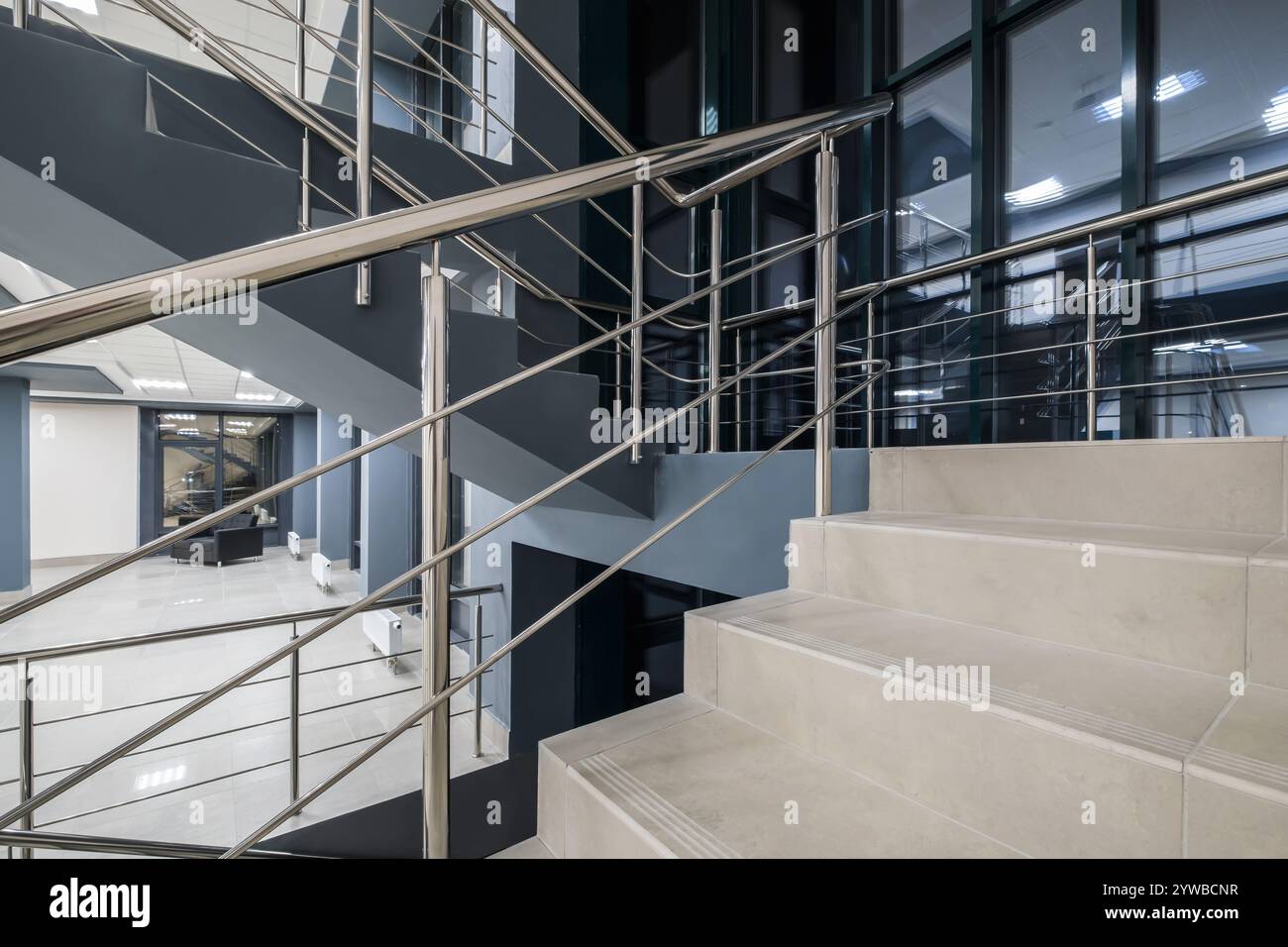 stairs emergency and evacuation exit stair in up ladder in a new office ...