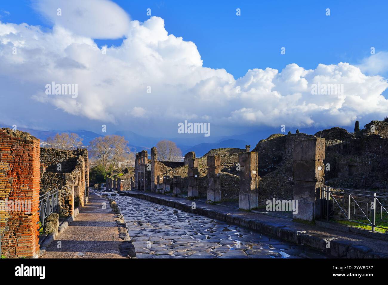 POMPEII, ITALY -11 MAR 2024 – View of Pompeii, the antique Roman city ...