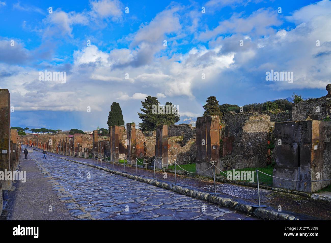 POMPEII, ITALY -11 MAR 2024 – View of Pompeii, the antique Roman city ...