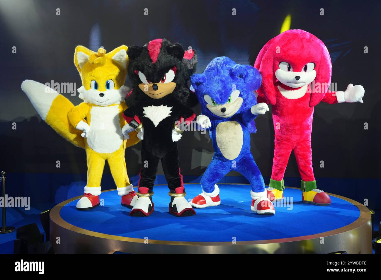 Sonic the Hedgehog characters, from left, Tails, Shadow, Sonic and ...