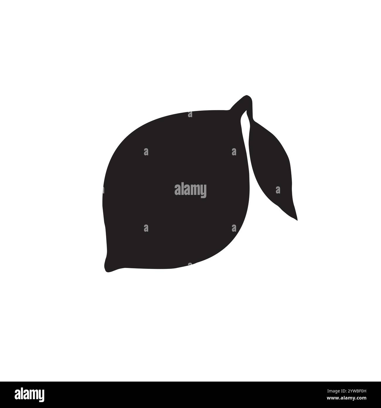 Vector black sketch lemon silhouette isolated on white background Stock ...