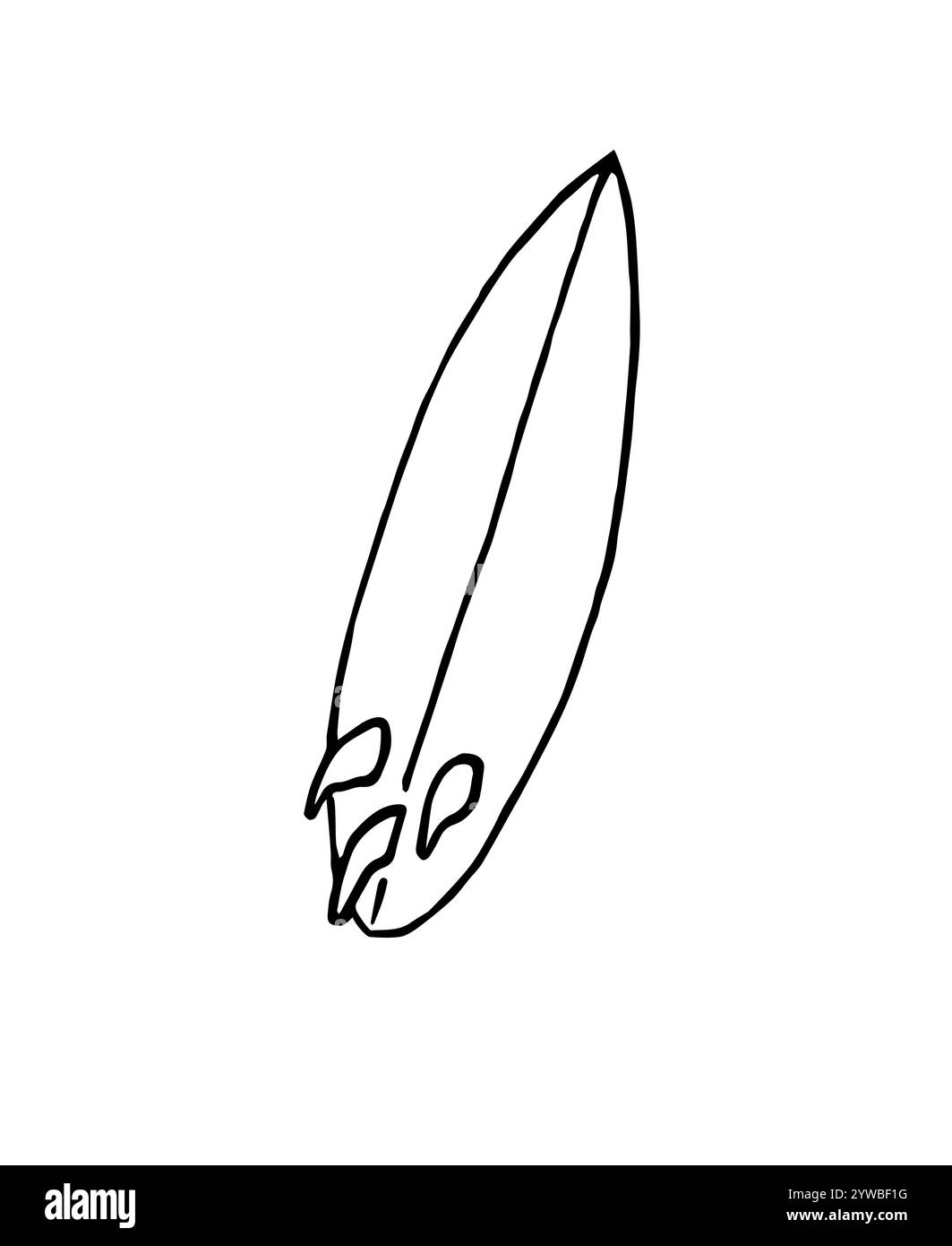 Vector hand drawn doodle sketch surf board isolated on white background ...