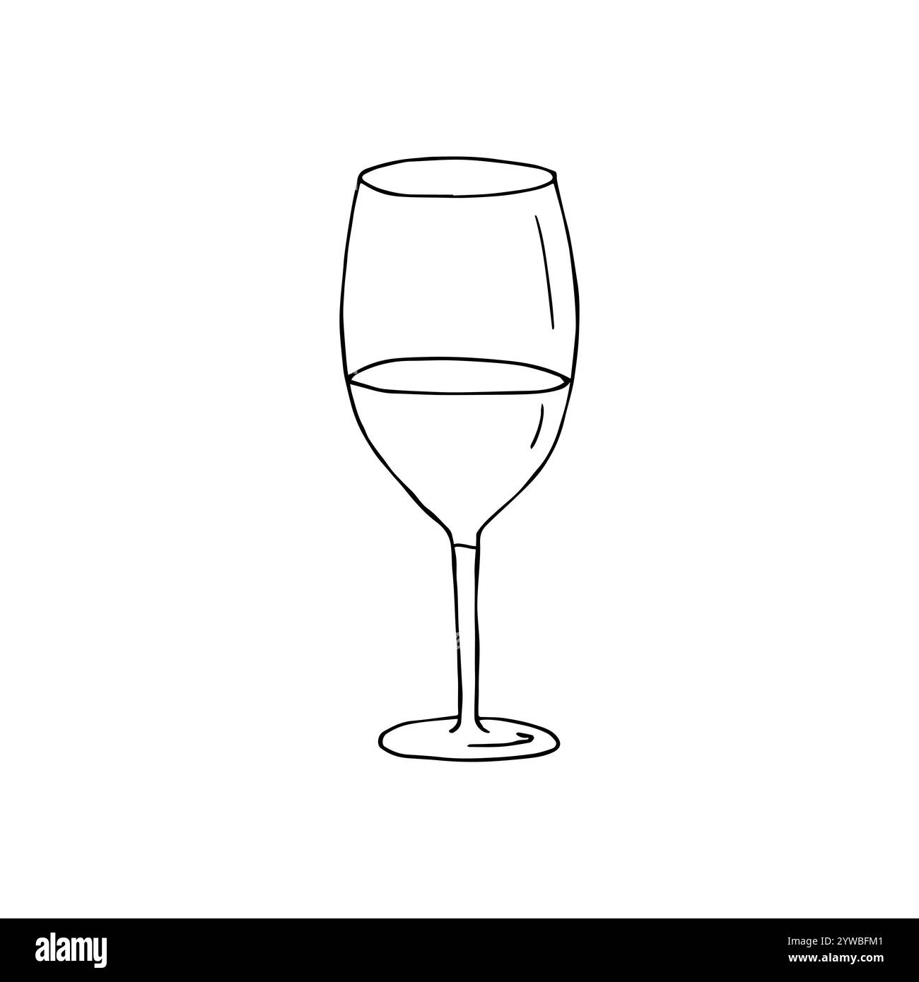 Vector hand drawn doodle sketch vine glass isolated on white background Stock Vector Image & Art ...
