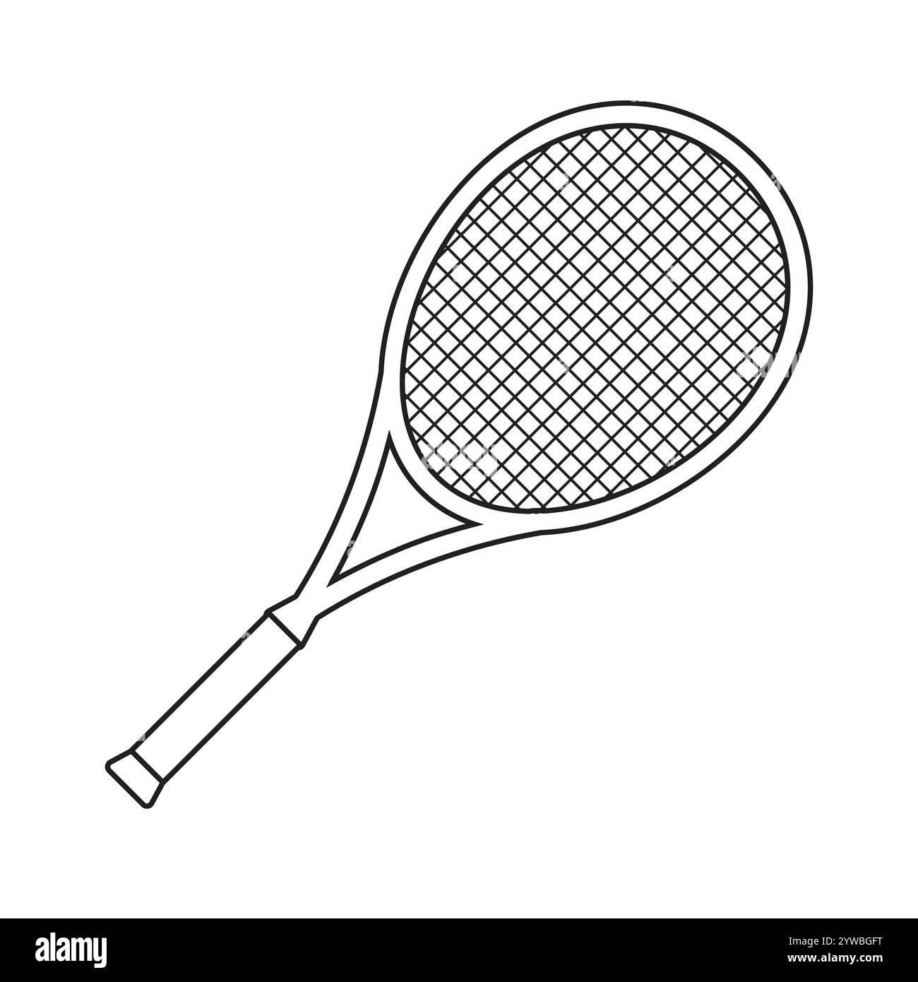 Vector flat outline tennis racket isolated on white background Stock ...
