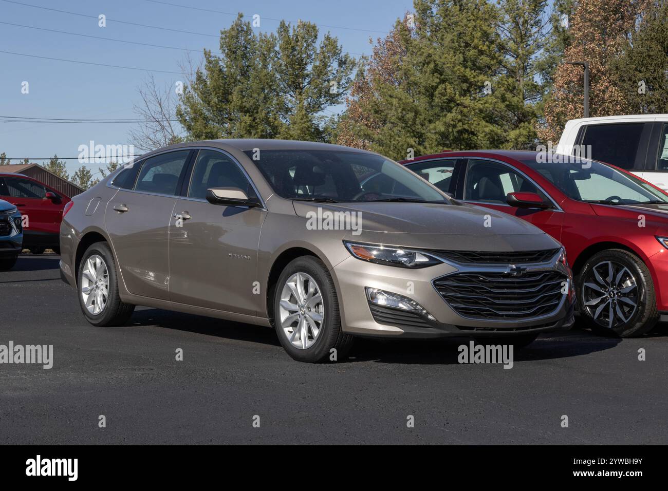 Avon - December 8, 2024: Chevrolet Malibu LT display. Chevy offers the ...