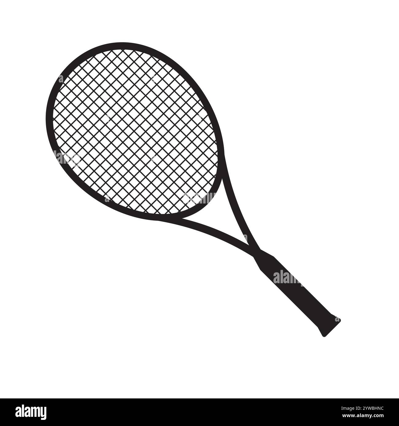 Vector flat black tennis racket silhouette isolated on white background ...