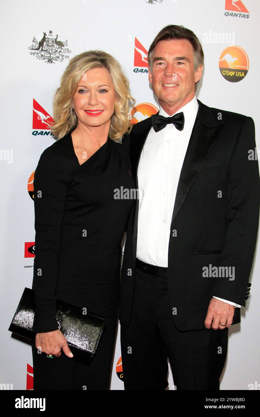 LOS ANGELES, CA - JANUARY 12: John Easterling, Olivia Newton-John. at ...