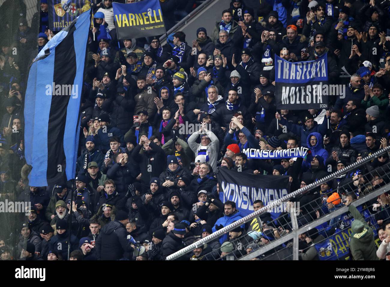 LEVERKUSEN - Inter fans in the away box during the UEFA Champions ...