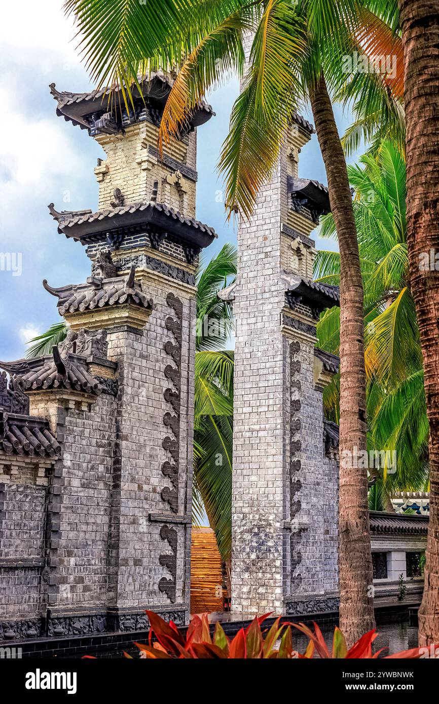 View of the main gate in the park. Taoist Park Heavenly Grottoes ...