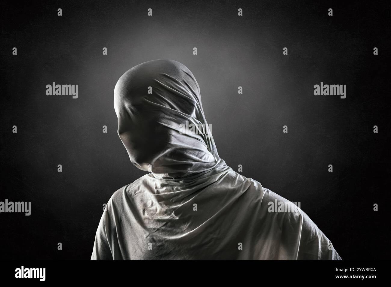 Portrait of a scary ghost over dark misty background Stock Photo - Alamy