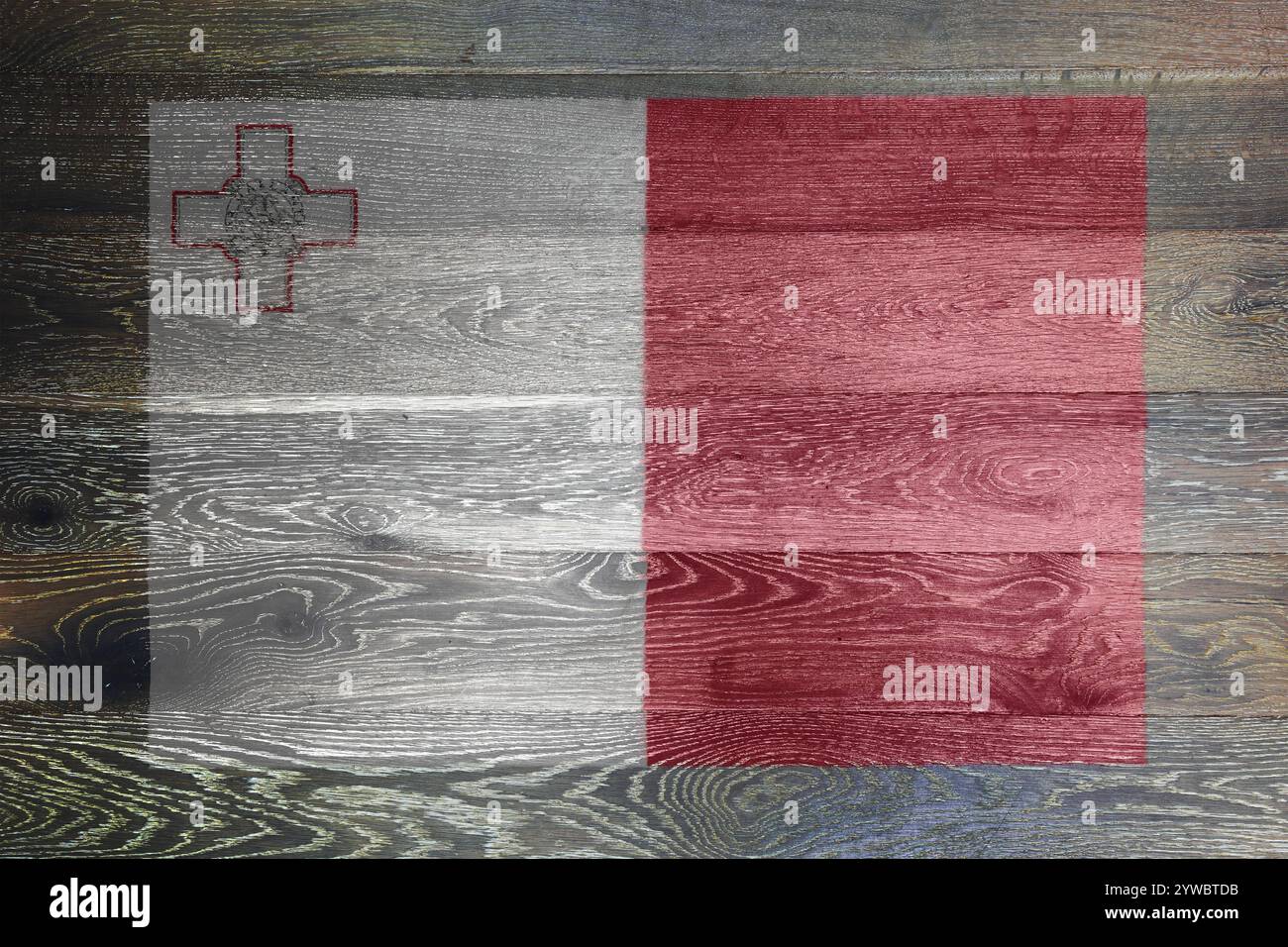 Malta flag on rustic old wood surface background Stock Photo - Alamy