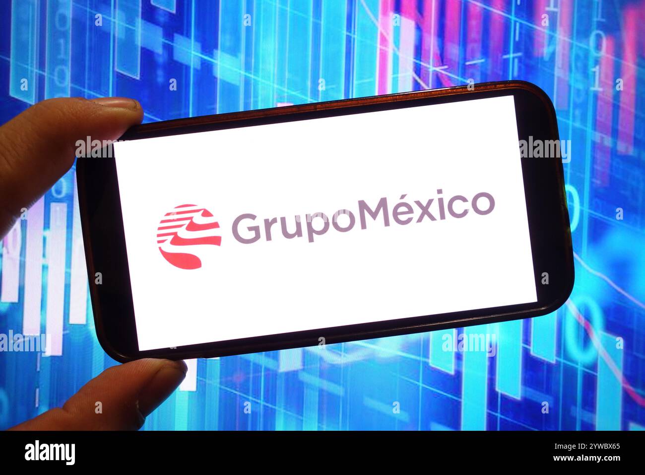 In this photo illustration, the Grupo Mexico company logo is seen ...
