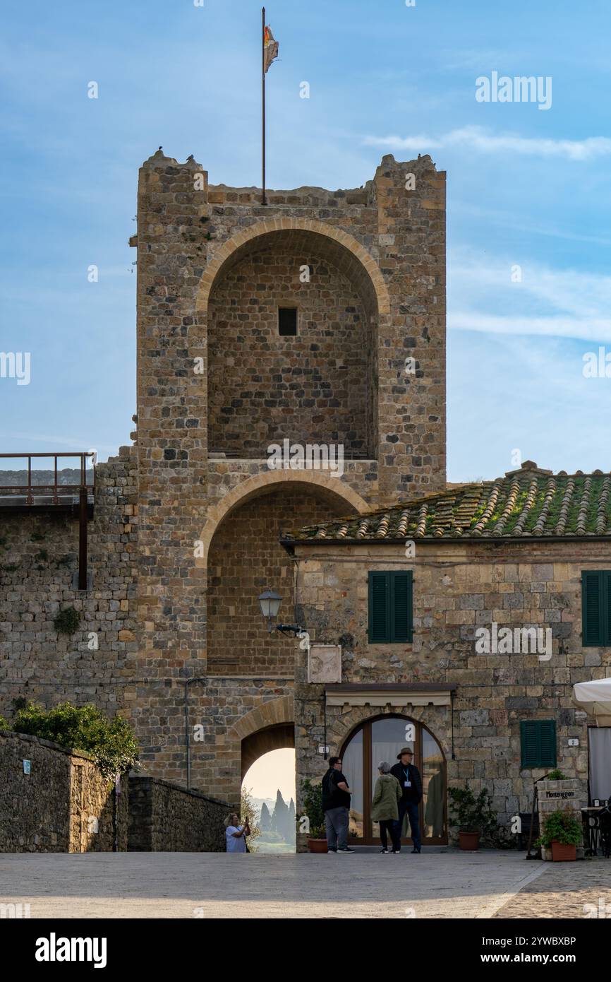 The Porta Roma, a gateway through the wall of the medieval walled town ...