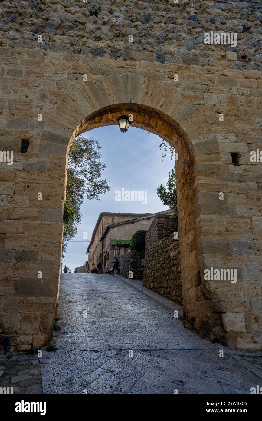 The Porta Fiorentina, a gateway through the wall of the medieval walled ...