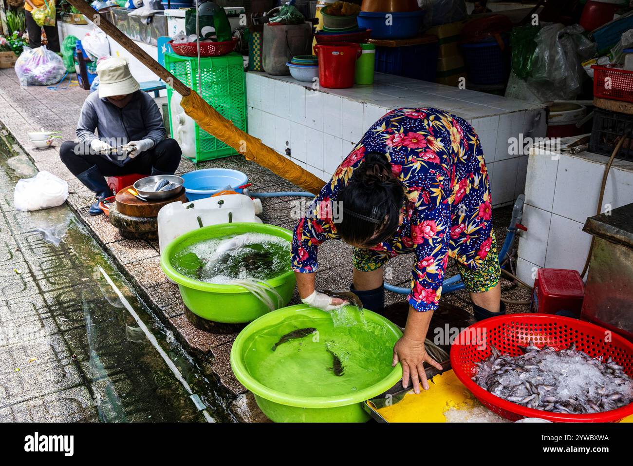 Ho Chi Minh City, Vietnam - 22 July 2024 : Fishmonger at Ben Thanh ...