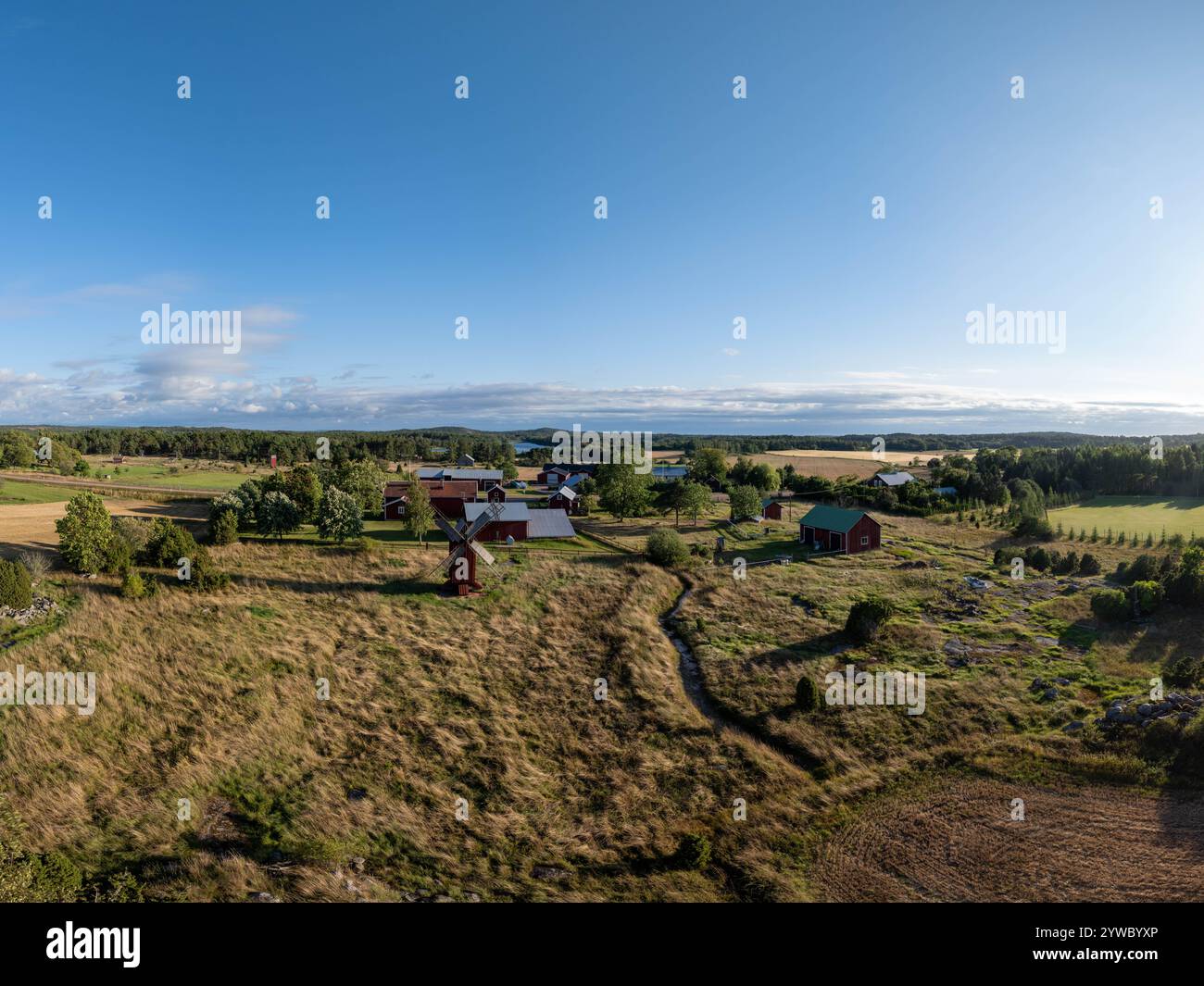 Cinematic aerial countryside house farm hi-res stock photography and ...
