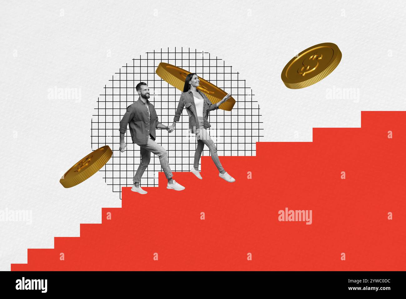 Trend artwork composite banner photo collage of analyzing graphics ...