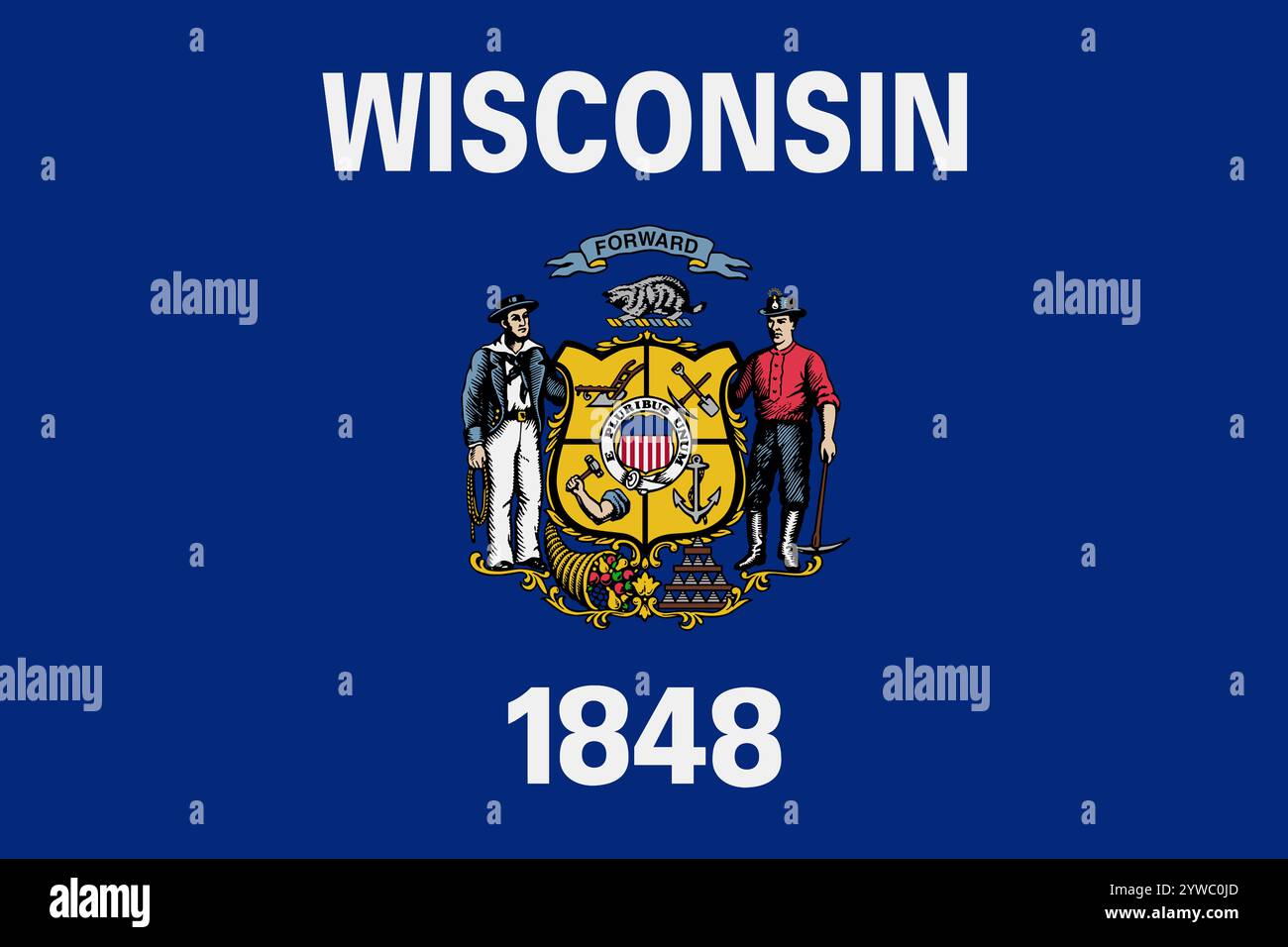Wisconsin State Flag background illustration Stock Photo - Alamy