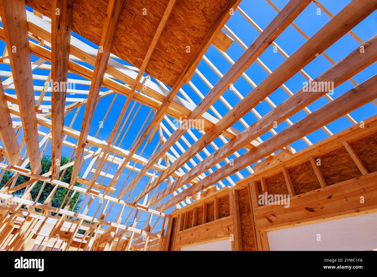 Architecture engineering details of building frame wooden framework ...