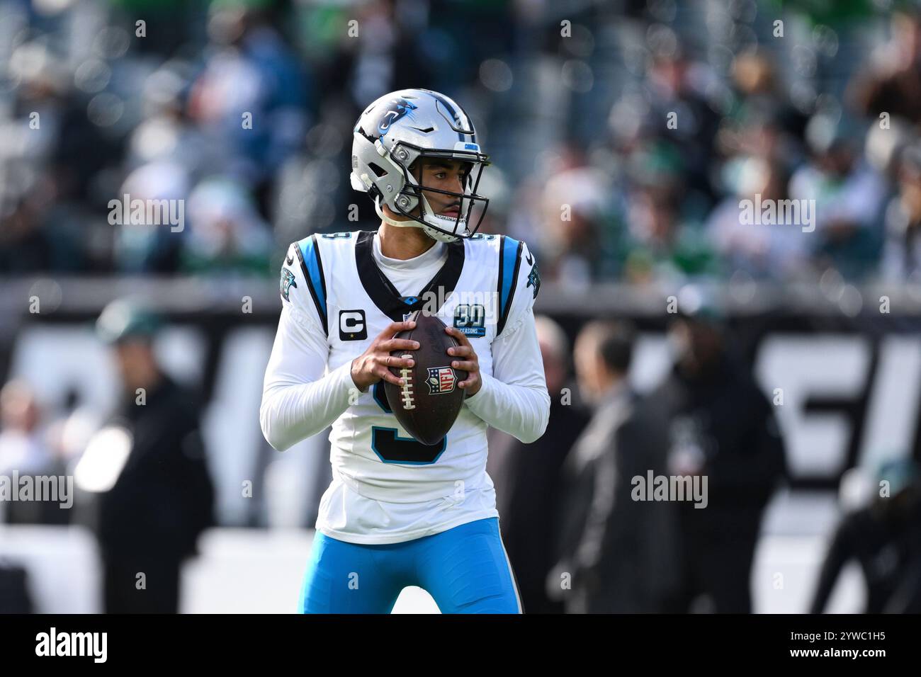 Carolina Panthers quarterback Bryce Young throws during pre-game warm ...