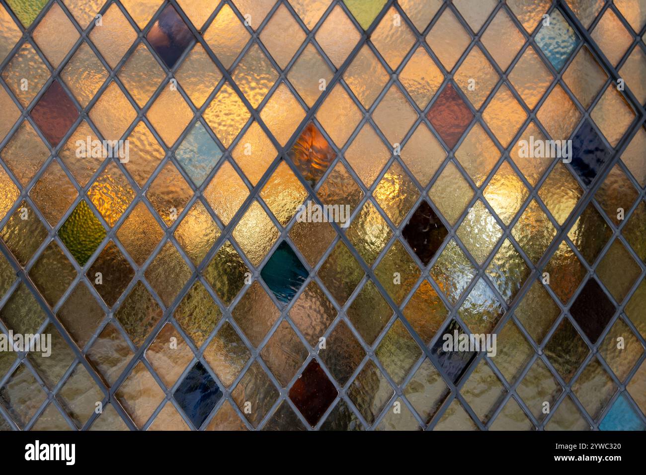 Vintage stained designed colourful glass window, wall, design glass ...