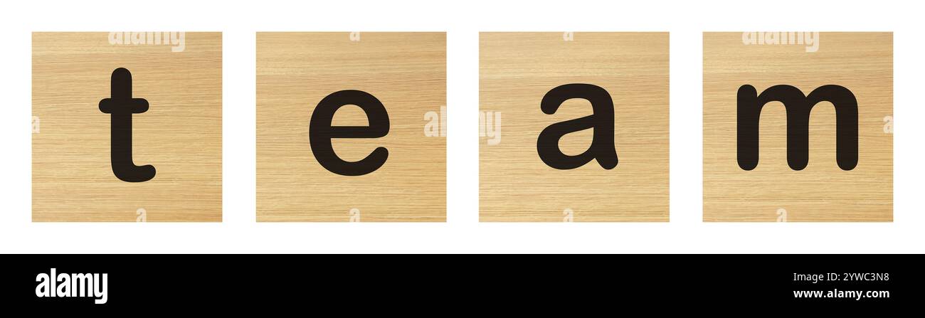 team word with wood blocks Stock Photo - Alamy