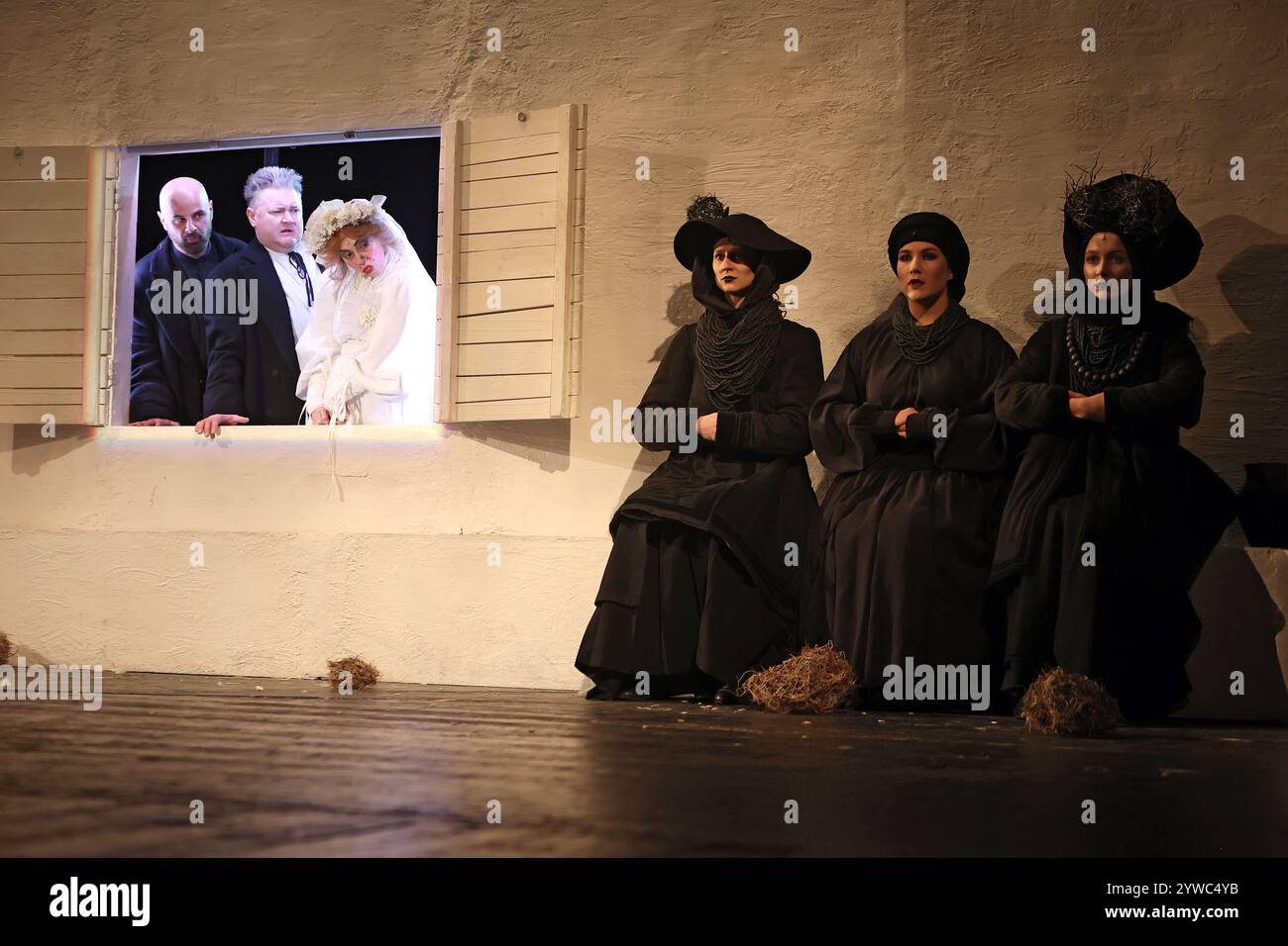 IVANO-FRANKIVSK, UKRAINE - DECEMBER 8, 2024 - Actors of the Ivan Franko ...