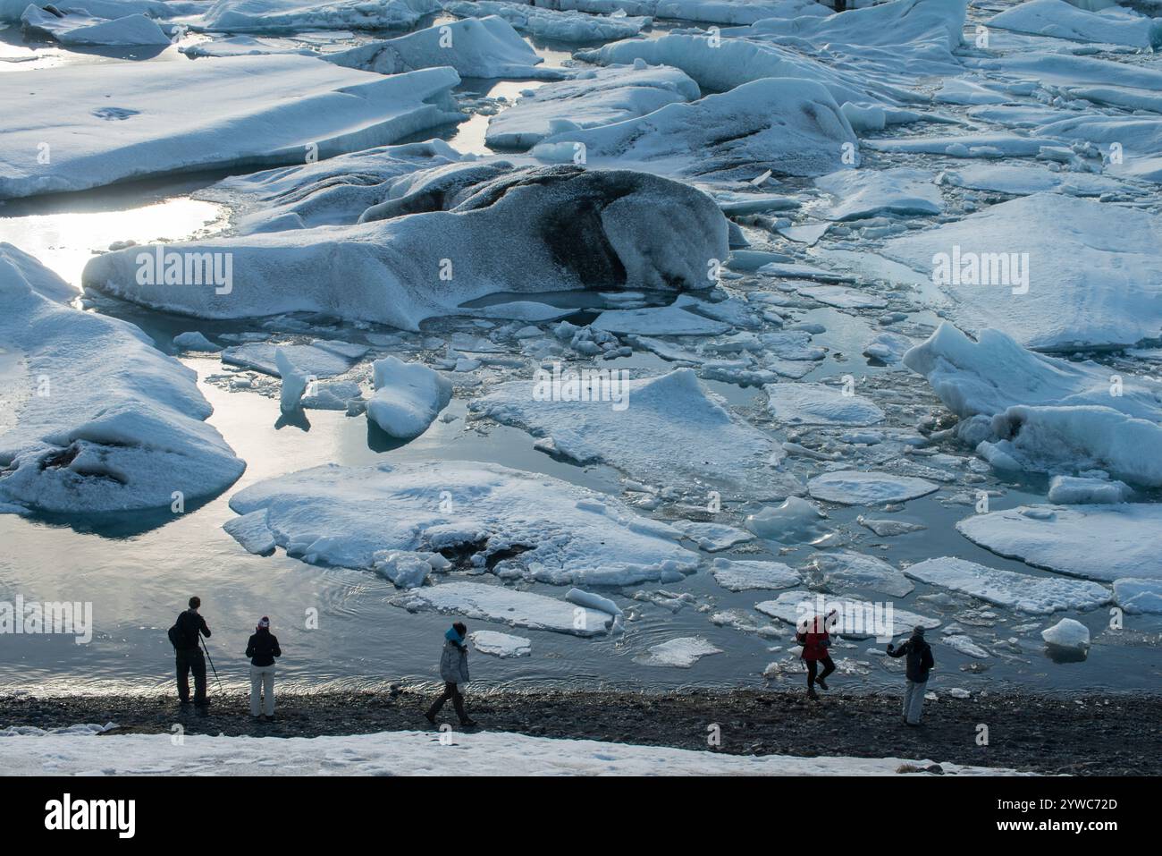 Jokullsarlon lagoon as the draining point of the Vatnajokull glacier ...