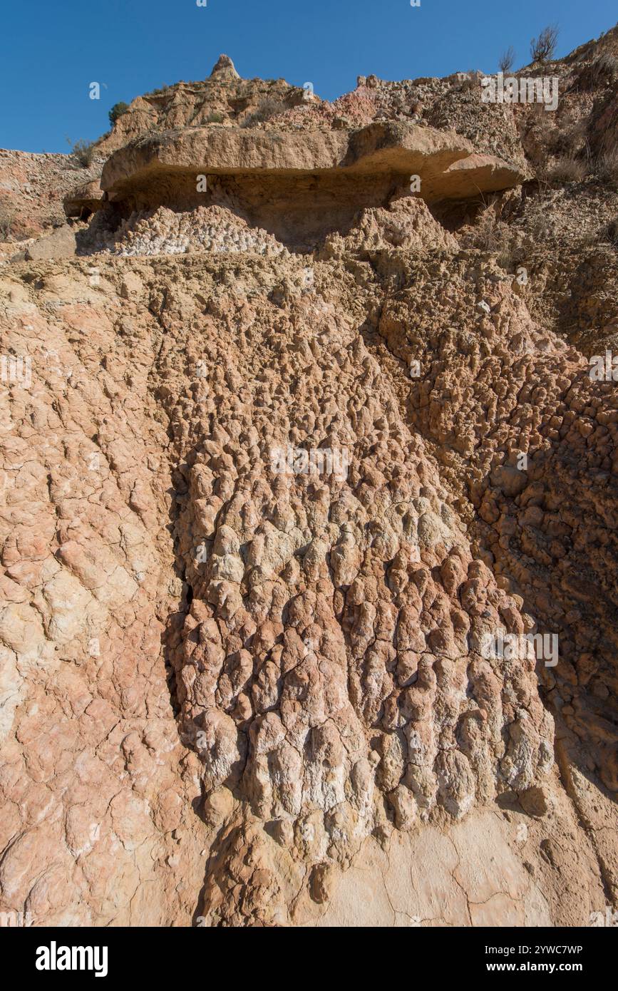 Characteristic erosion pattern by rainfall on clay-based ground forming ...