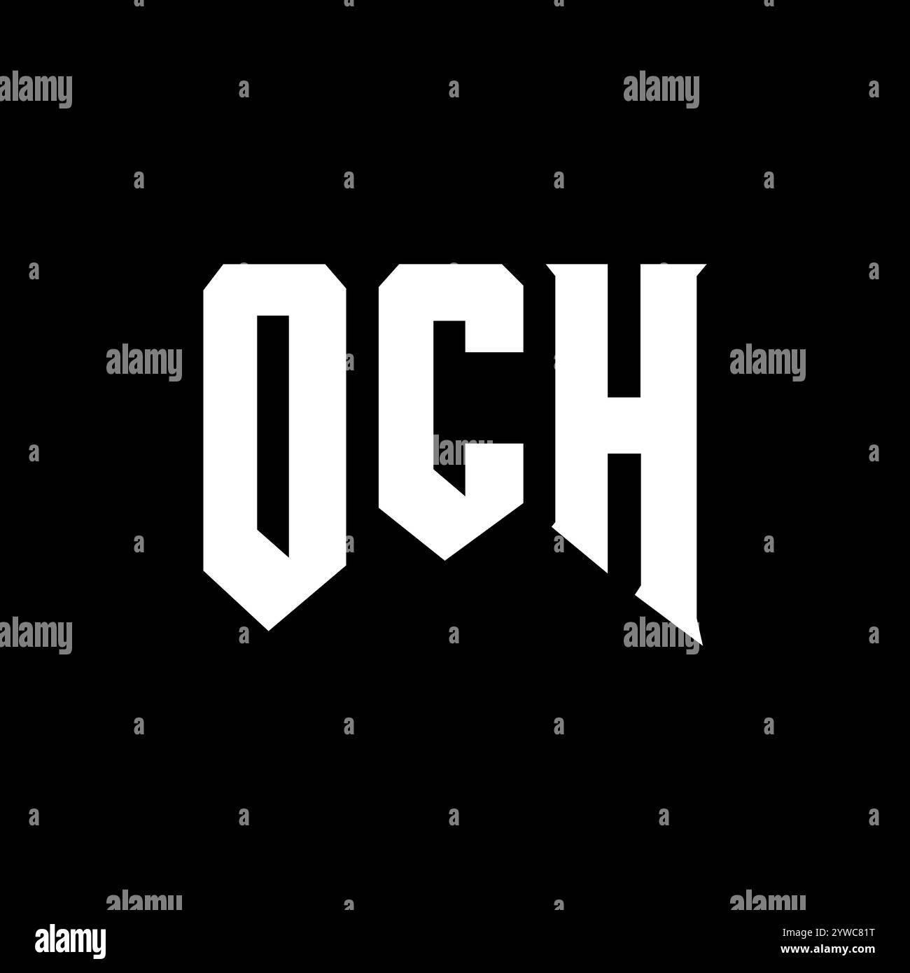 OCH letter logo design for technology company. OCH logo design black ...
